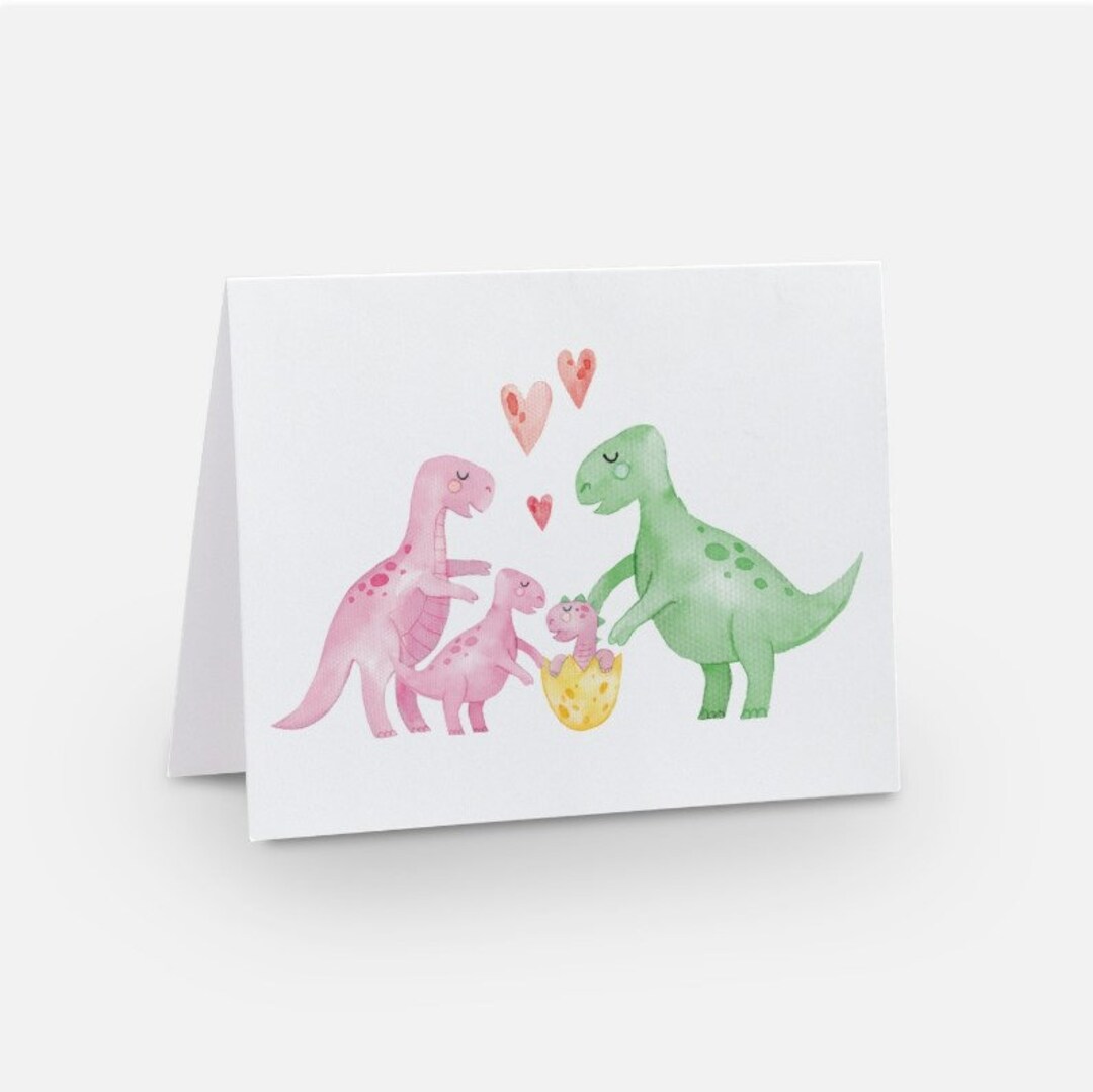 New Mom Congratulations Card, Welcome New Baby Girl, Dinosaur Baby ...