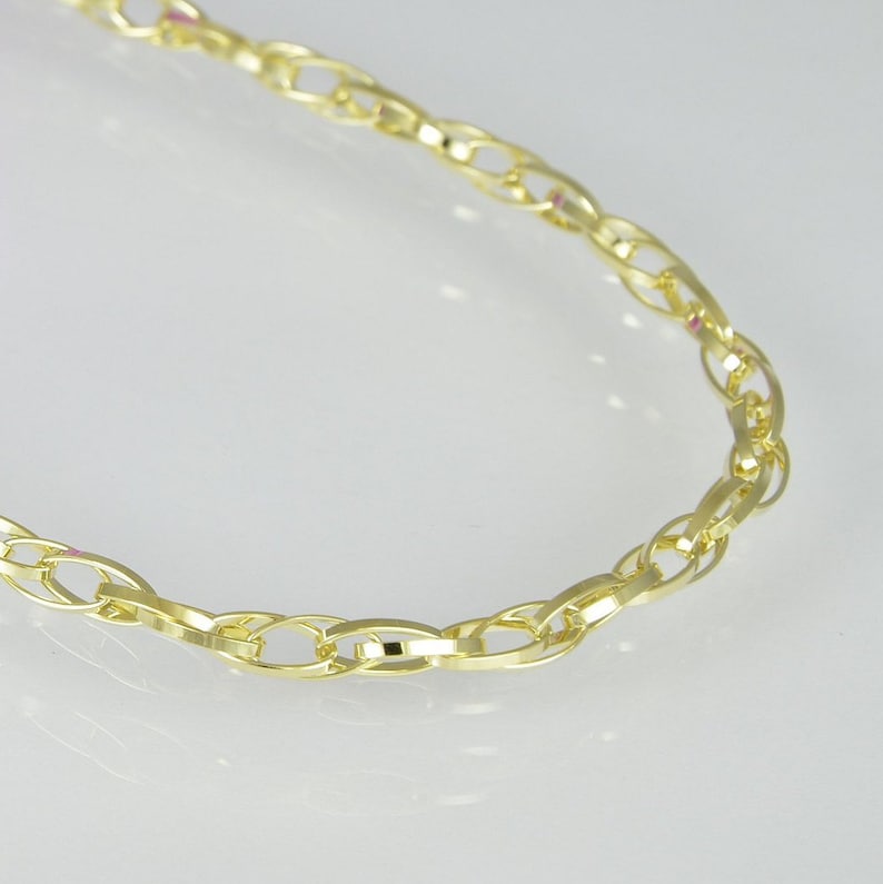 Gold Double Rolo Necklace, 14k Interlaced Necklace, Gold Oval Link ...