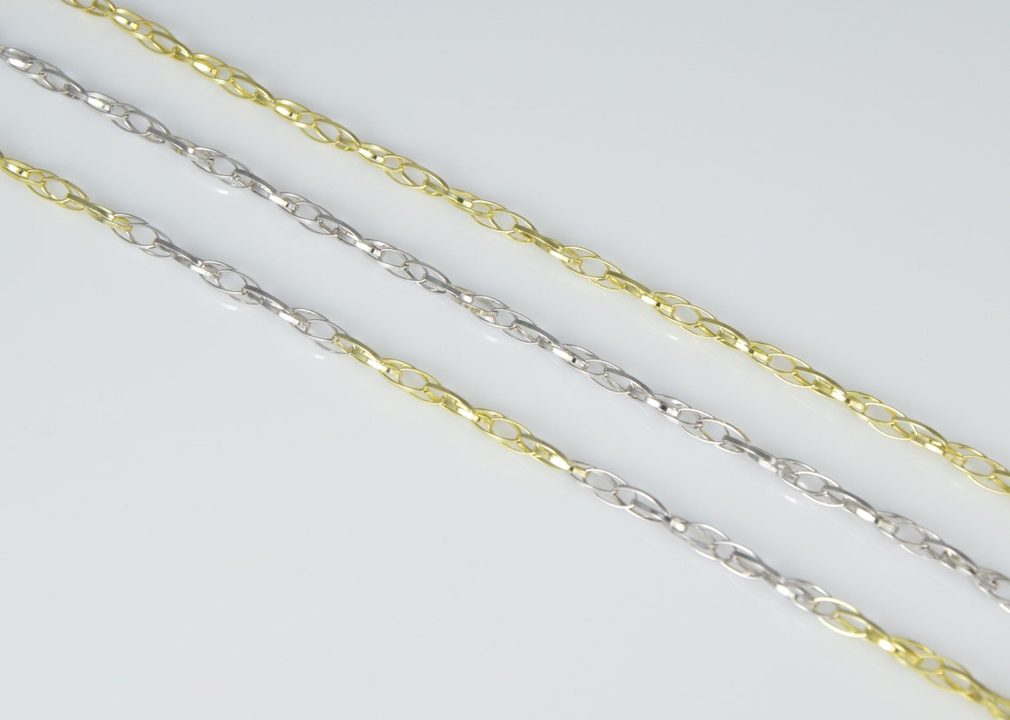 Gold Double Rolo Necklace, 14k Interlaced Necklace, Gold Oval Link ...