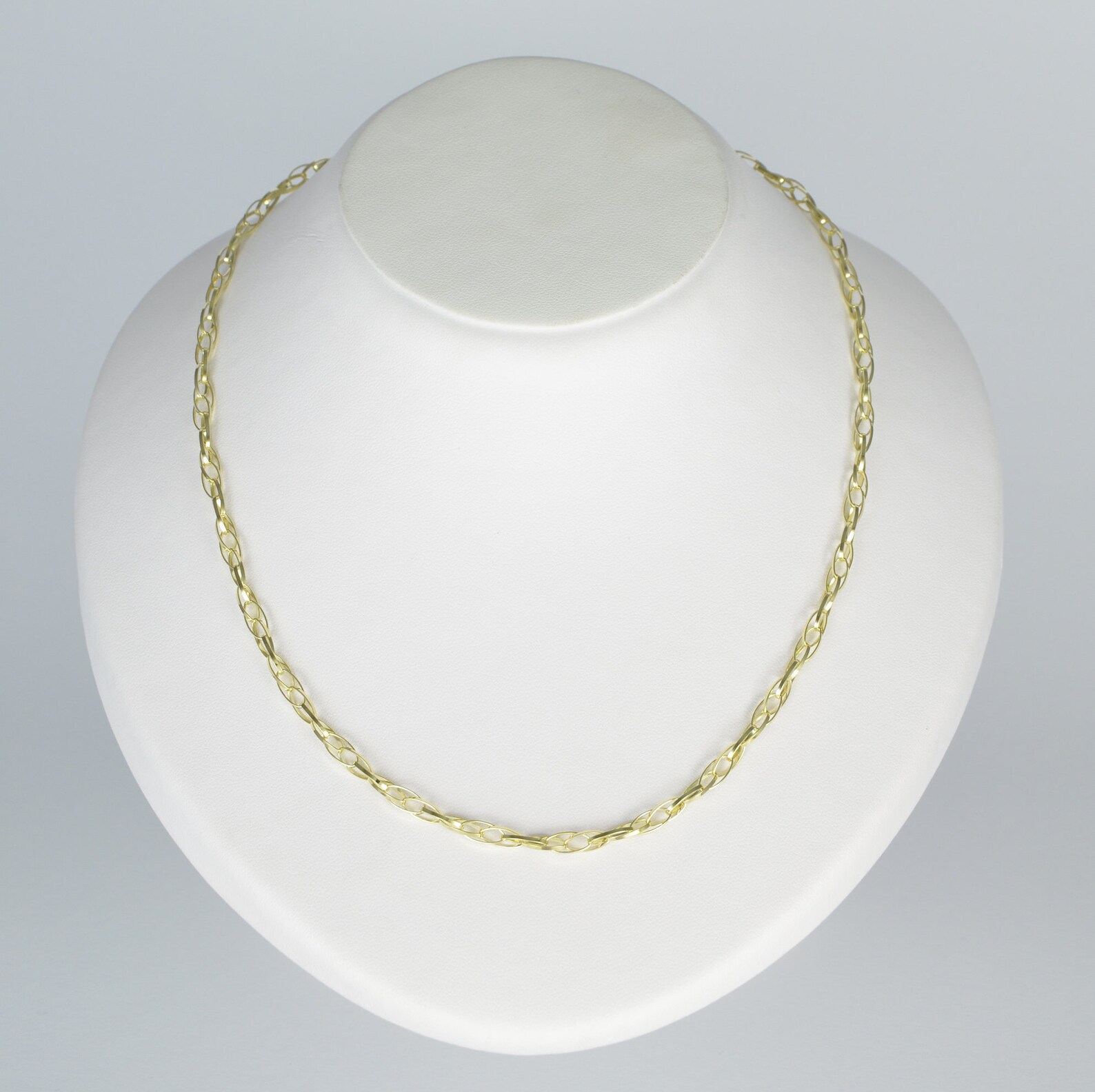 Gold Double Rolo Necklace, 14k Interlaced Necklace, Gold Oval Link ...