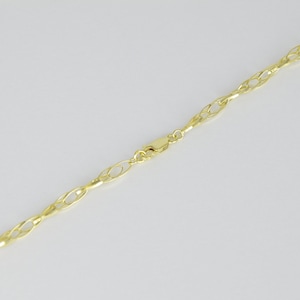 Gold Double Rolo Necklace, 14k Interlaced Necklace, Gold Oval Link ...