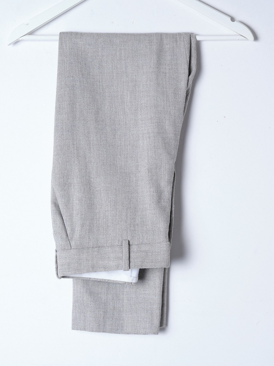 Y2K Grey Wool Pants / Quiet Luxury Pants/ High Rise Wool Vinatge ...