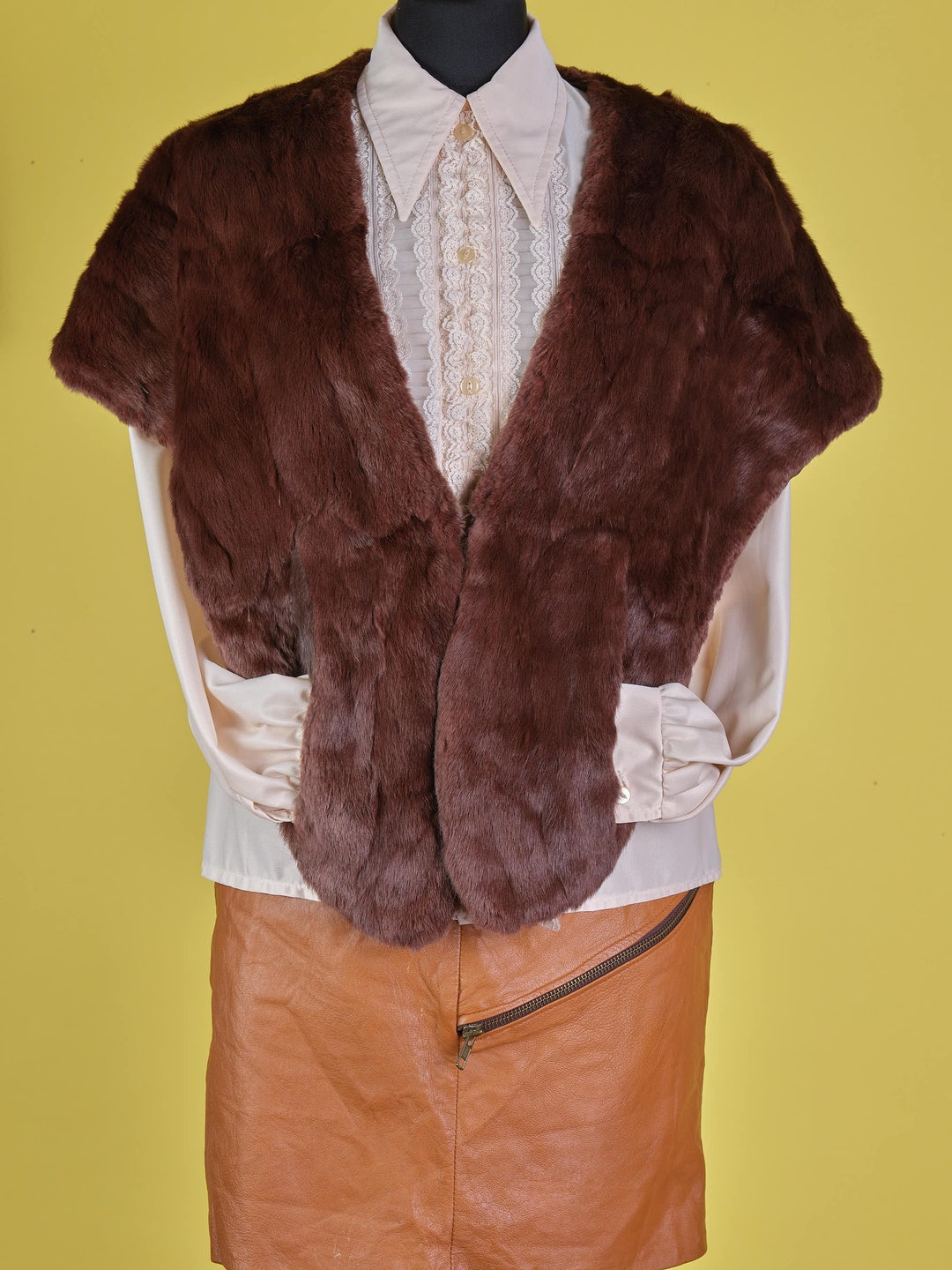 60s Brown Fur Shawl Etola Swinging Sixties Fur Scarf Vintage Wmns ...