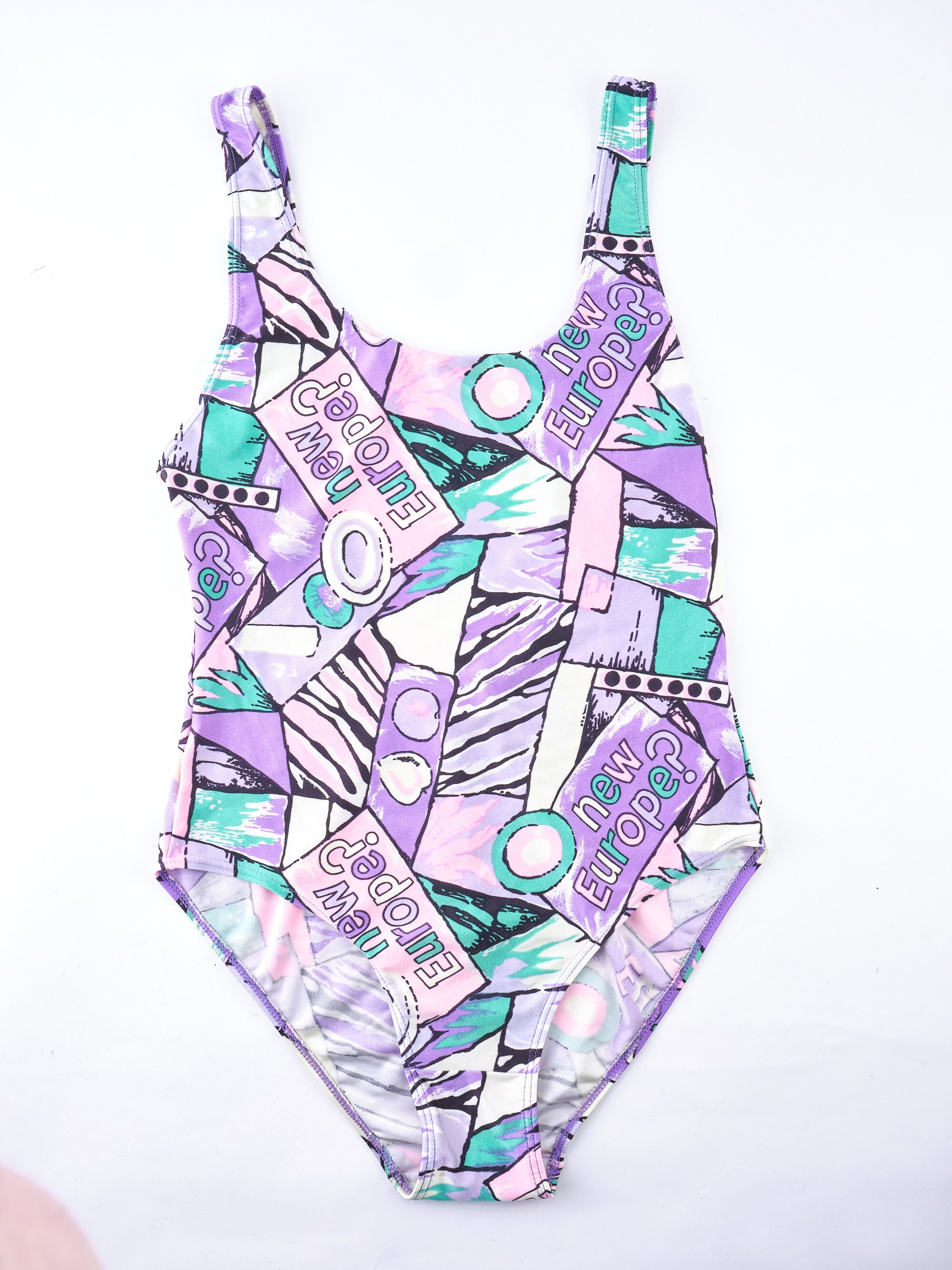 90s One-piece High Leg Swimsuit. Vintage Colorful Swimwear. - Etsy