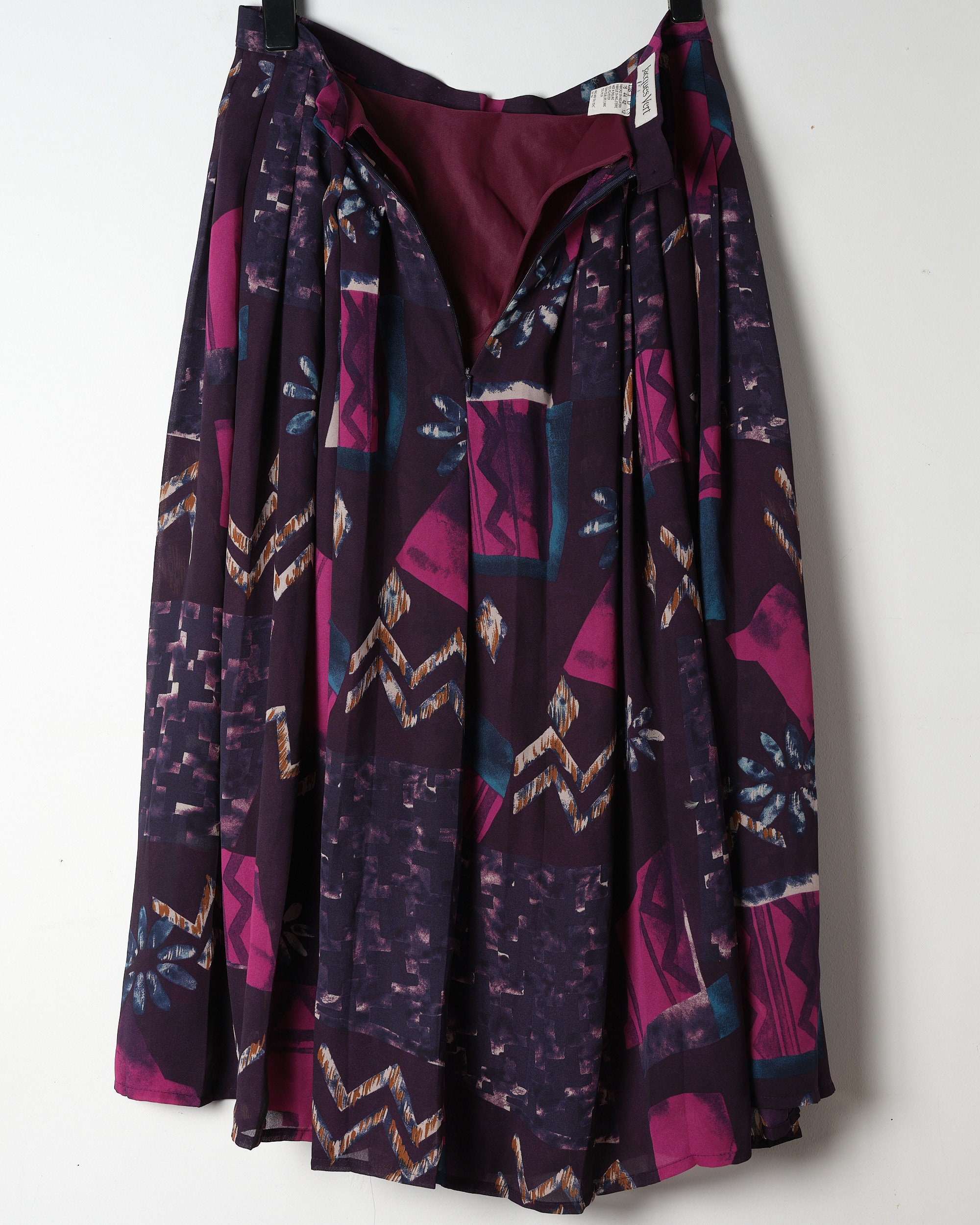 90s Jacques Vert Pleated Skirt. Vintage Abstract Print - Etsy