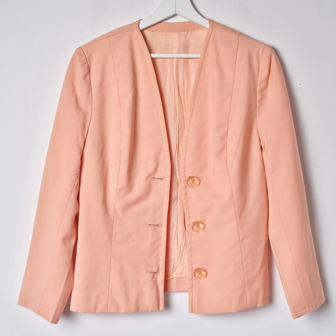 Peach Fuzz Jacket 90s, Vintage Light Short Jacket, Minimalist Peach ...