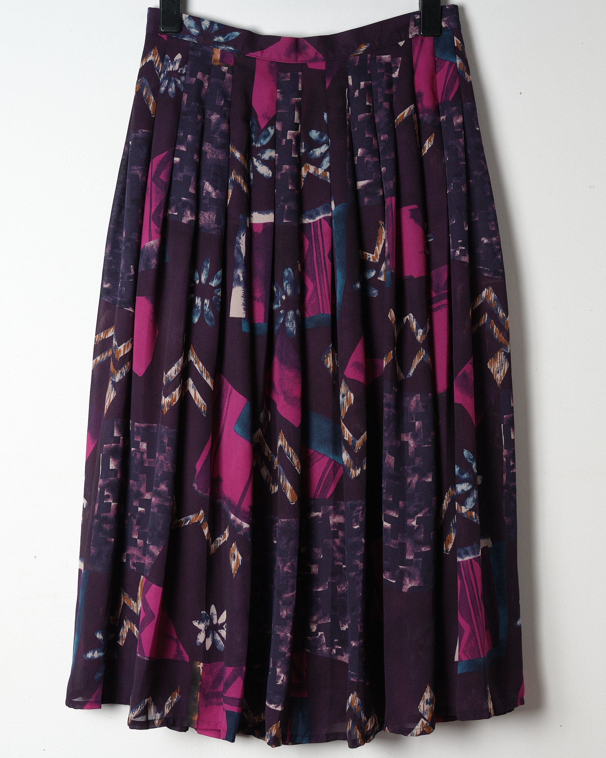 90s Jacques Vert Pleated Skirt. Vintage Abstract Print - Etsy