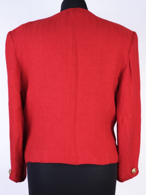 90s boucle red blazer. Vintage British boucle tweed j… - Gem