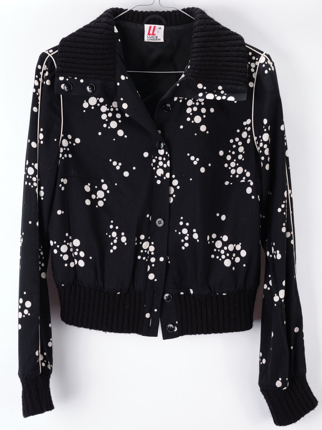Y2K Crop Light Jacket Vintage Short Black Bomber Jacket From the Early ...