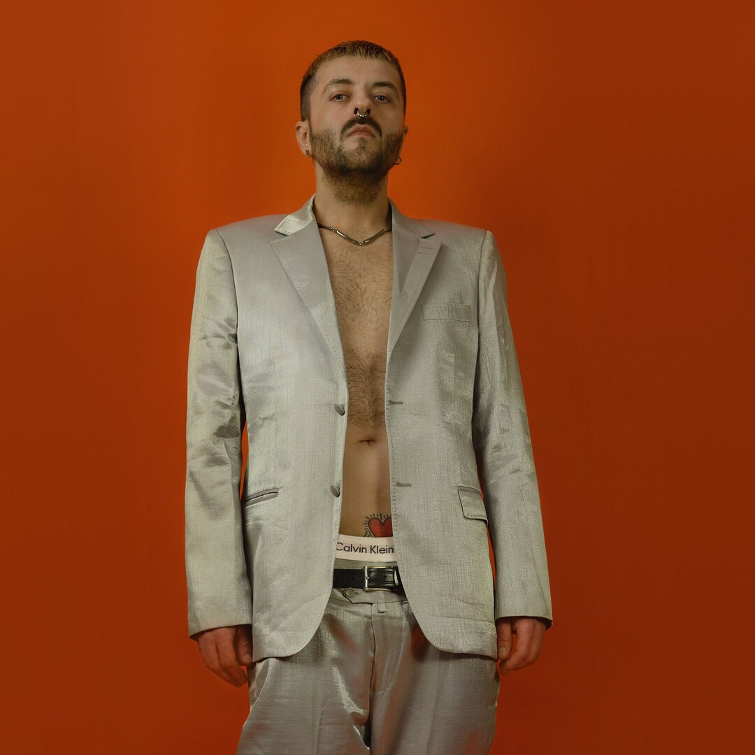 Y2k Silver Suit. 2000s Prom Silver Suit. Vintage Men's Formal Event ...