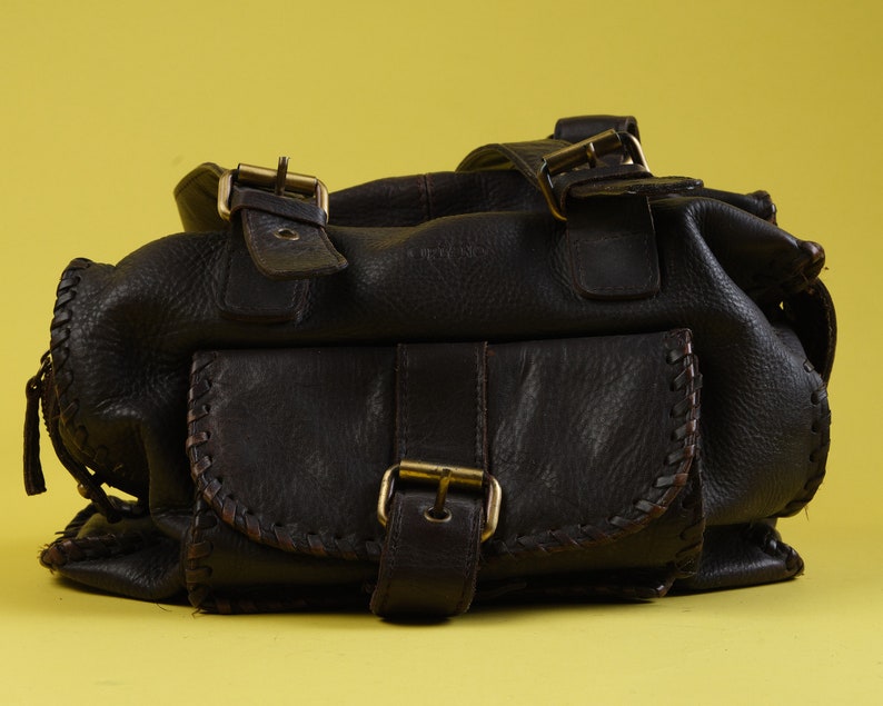 Y2K Brown Leather Mini Baguette Bag - Oriano Trunk Purse - Etsy