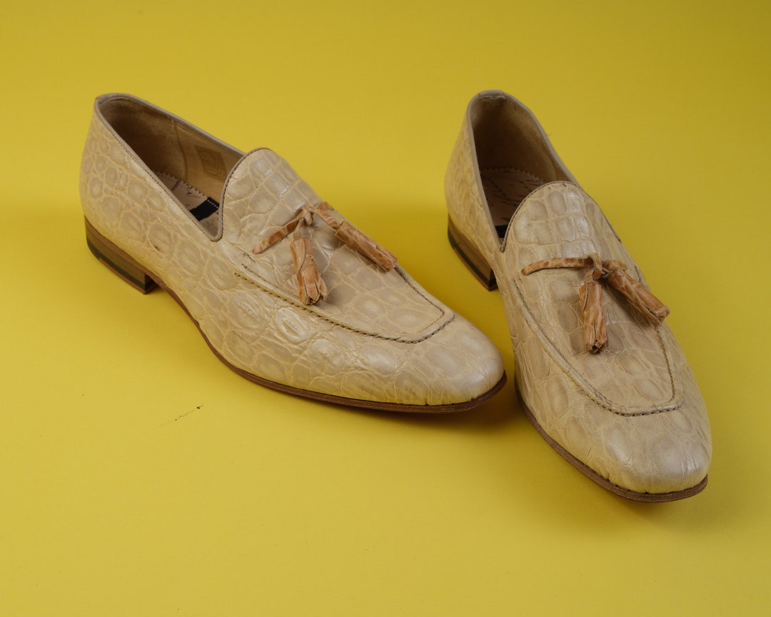 2000s Paul Smith Tassel Loafers, Vintage Italian Handmade Beige ...