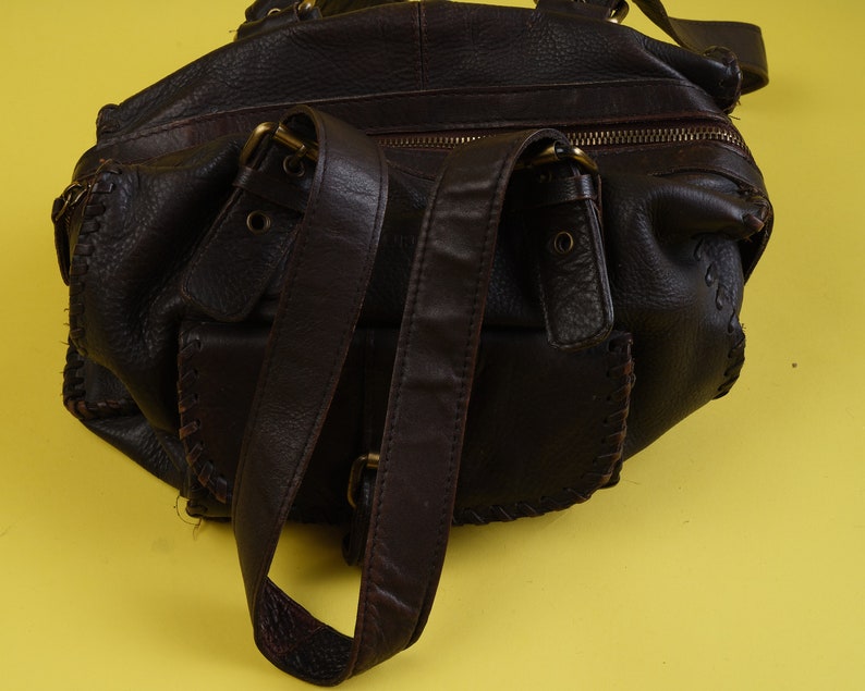 Y2K Brown Leather Mini Baguette Bag - Oriano Trunk Purse - Etsy
