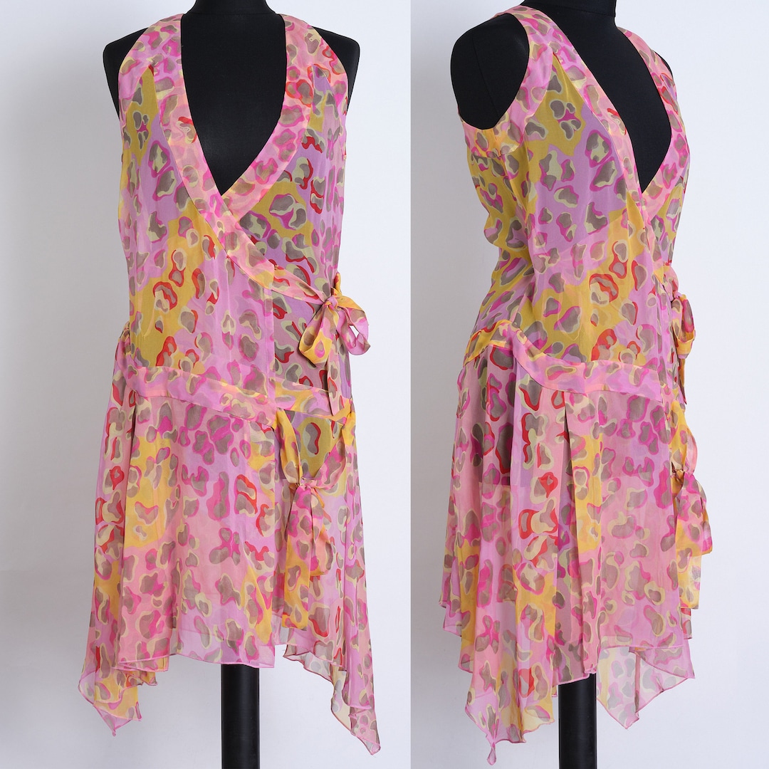 Y2k Pastel Silk Dress/pink Summer Dress/vintage Diane Von Furstenberg ...