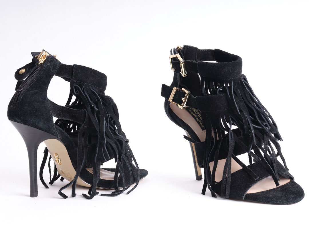 2000s Barbie Core Fringe Heeled Sandals. Y2k Vintage Juicy - Etsy