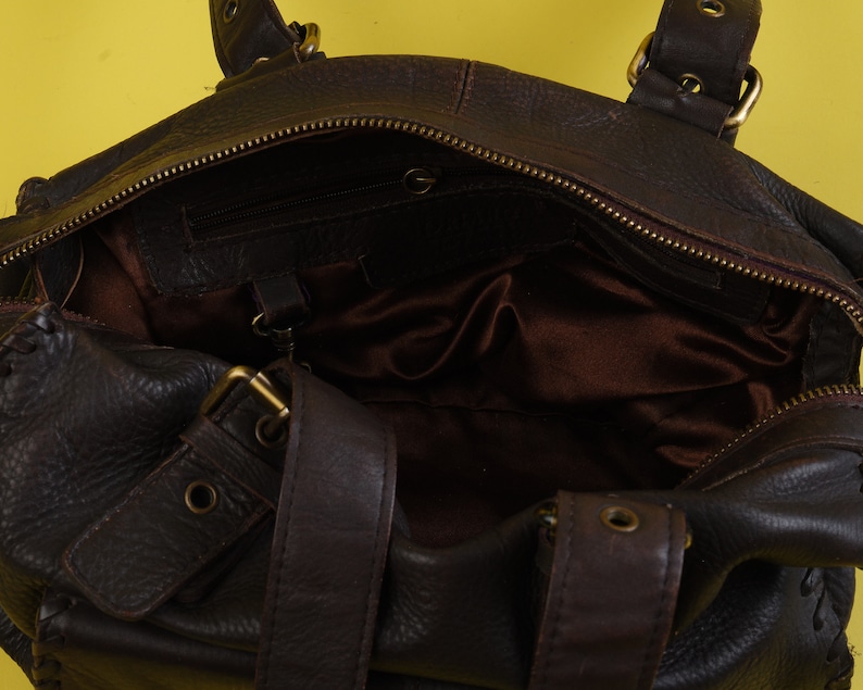 Y2K Brown Leather Mini Baguette Bag - Oriano Trunk Purse - Etsy
