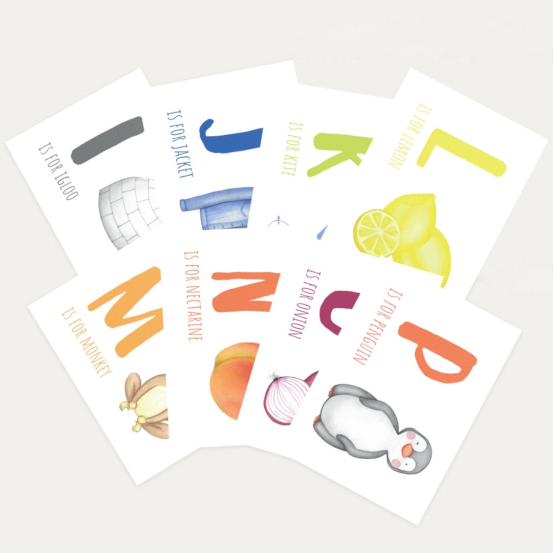 Alphabet Card Set, Printed, ABC Flash Cards, Animal Alphabet Cards ...