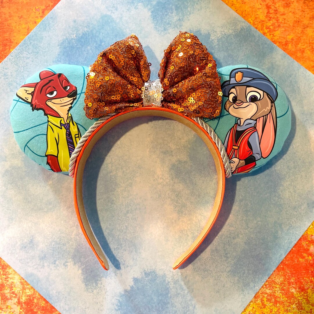 Hand Made Zootopia Nick Wyld and Judy Hopps Mouse Ear Headband - Etsy