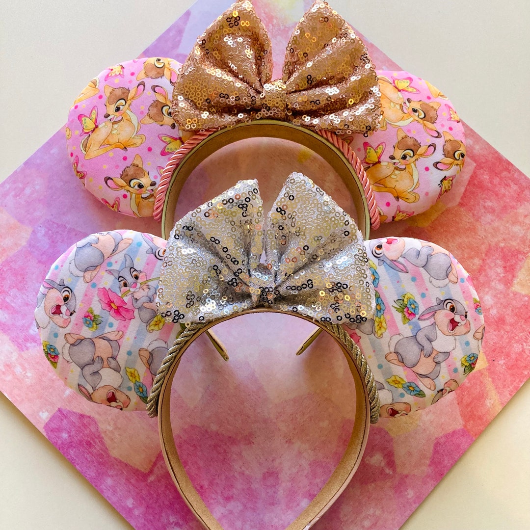 Hand Made Custom Bambi and Thumper Mouse Ears Headband - Etsy