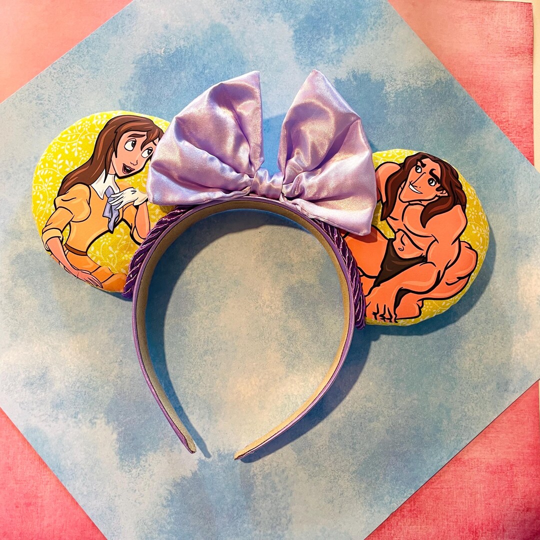 Hand Made Tarzan and Jane Mouse Ear Headband - Etsy