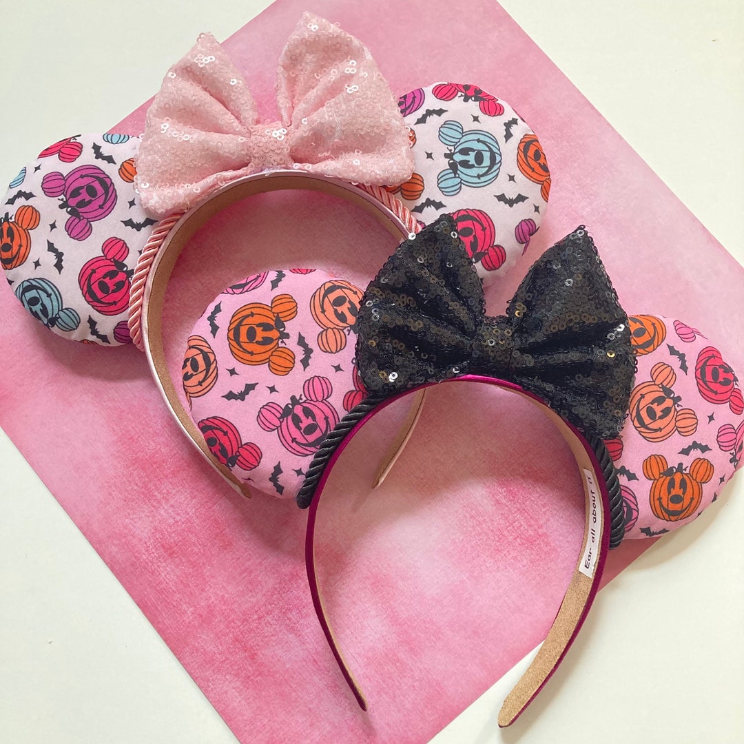 Hand Made Custom Mickey Halloween Pumpkin Mouse Ears Headband - Etsy