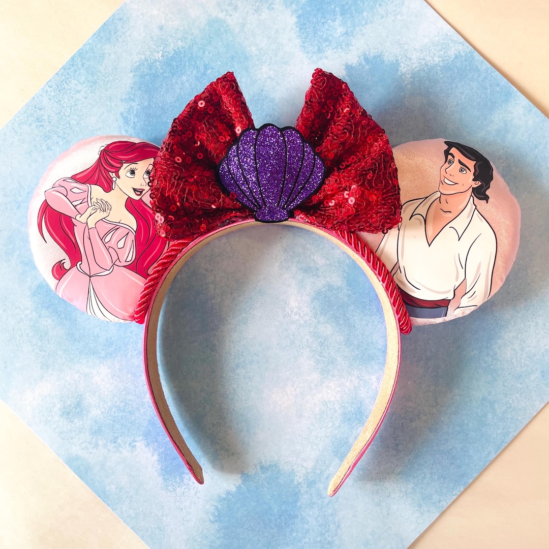 Hand Made the Little Mermaid Princess Ariel and Prince Eric Mouse Ears ...