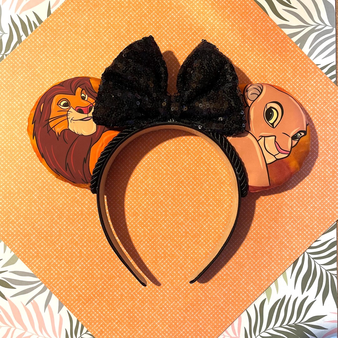 Hand Made Lion King Inspired Simba and Nala Mouse Ears Headband - Etsy