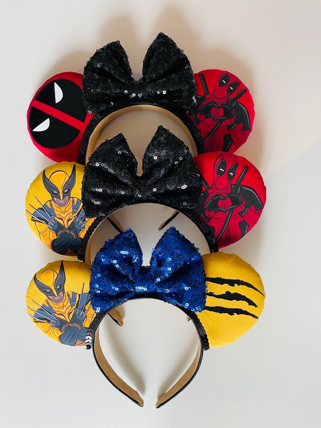 Custom Handmade Marvel X-men Superhero Mouse Ears Headband Deadpool and ...