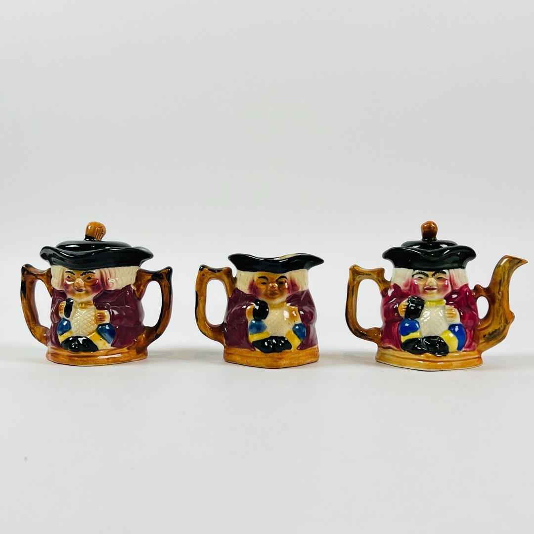 Vintage Three Piece Ceramic Mini Toby Tea or Coffee Set Made in Japan ...