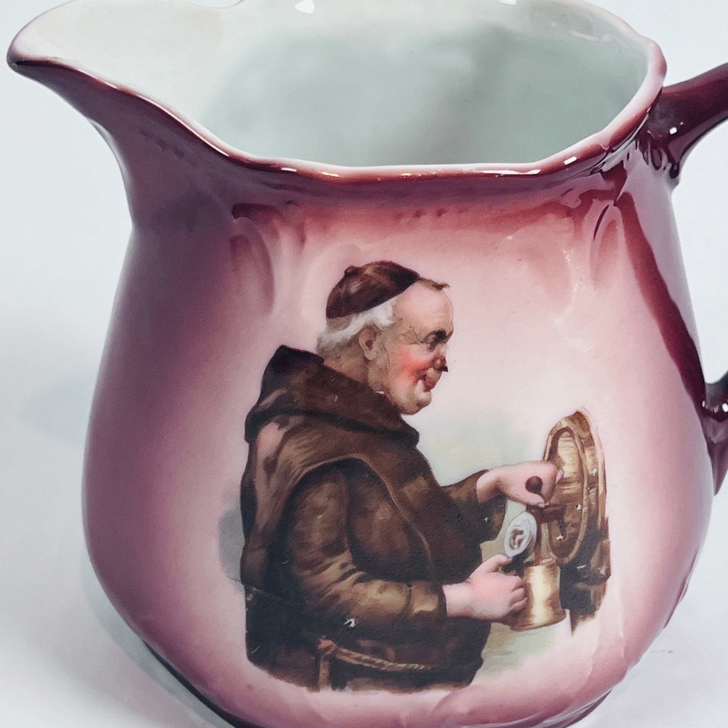 German Monk Friar Brown Handled Pitcher - Etsy