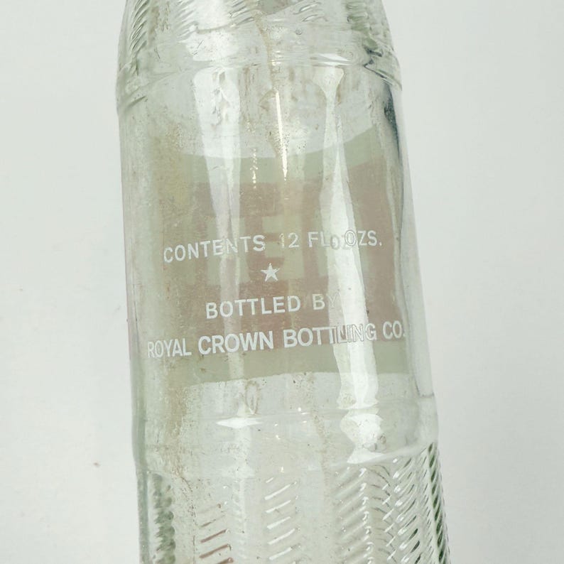 Vintage NEHI Soda Bottle 12 Oz Red Label Embossed Clear Glass Man Cave ...