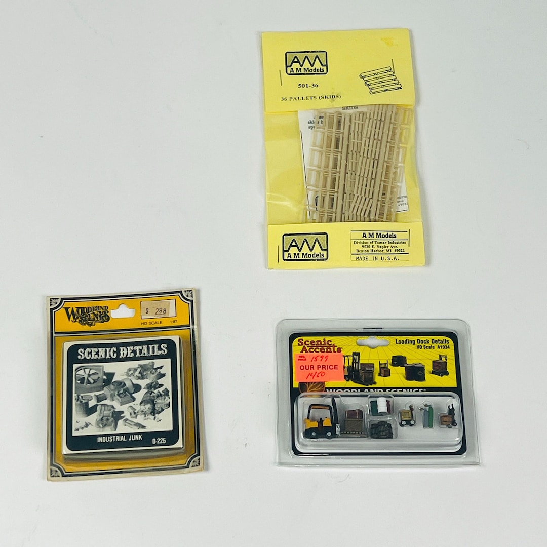 Vintage HO Scale Model Train Scenic Detail Set, Woodland Scenics & A M ...