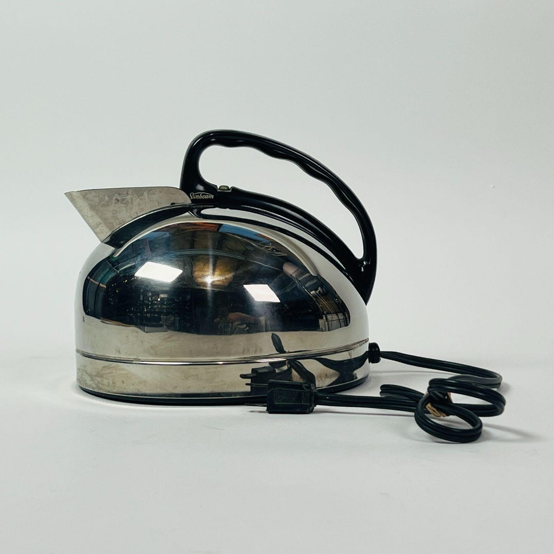 Sunbeam Vintage Electric Kettle Model KE95 Stainless Steel & Black ...