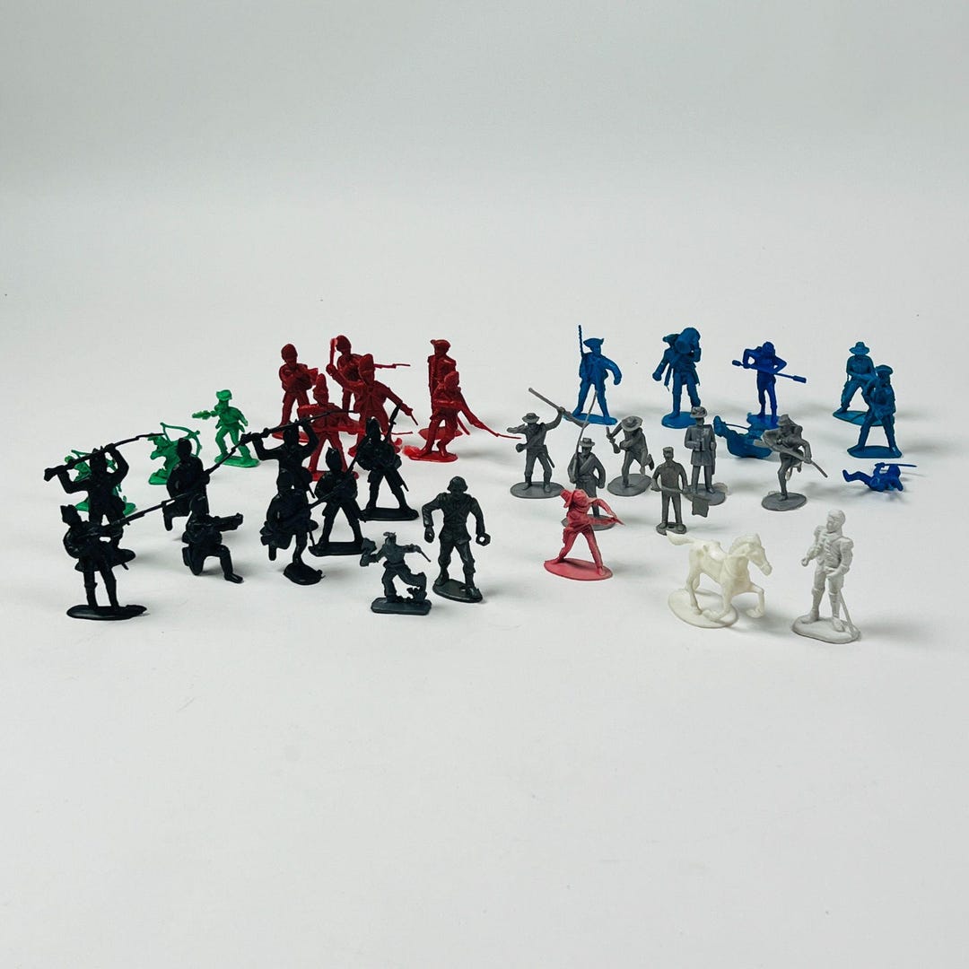 Vintage Mixed Plastic Toy Soldiers Civil War & Colonial Army Men 35 ...