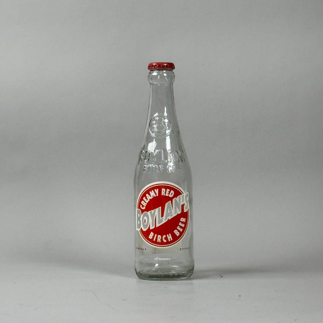 Boylan's Creamy Red Birch Beer Vintage Glass Bottle 12 Oz Embossed ...