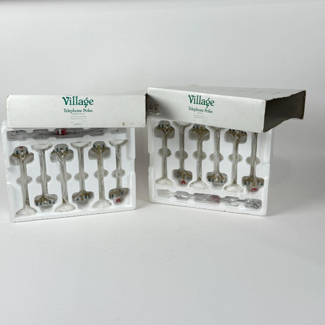 Dept 56 Village Telephone Poles Accessory Set of 2 #52656 Christmas ...