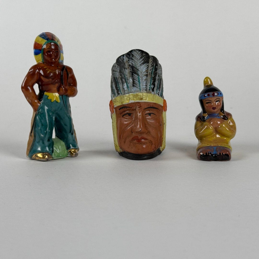 Vintage Native American Ceramic Figurines, Japan, Lot of 3 - Etsy