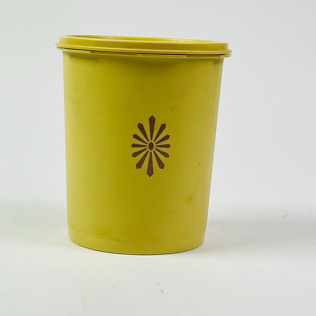Vintage Tupperware 809-3 Yellow Round Storage Container With Lid - Etsy