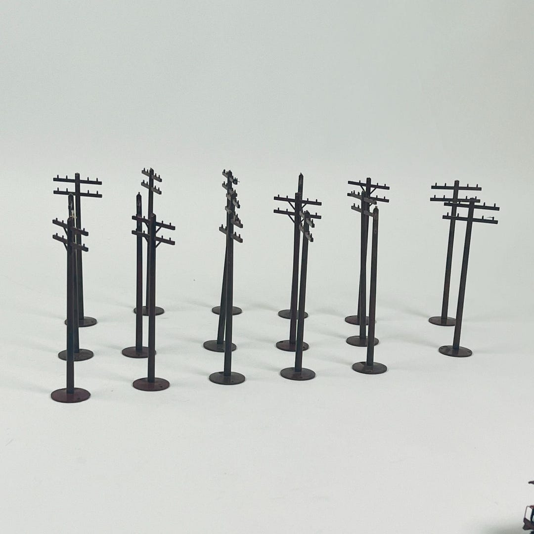 Plasticville HO Scale Powerline Poles Set of 17 - Etsy