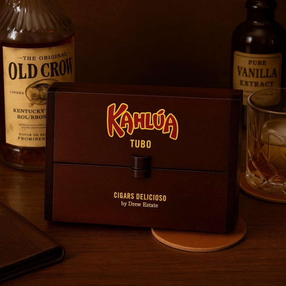 Collectables Kahlúa Cigar Box by Drew Estate Wooden Tubo Humidor Man ...