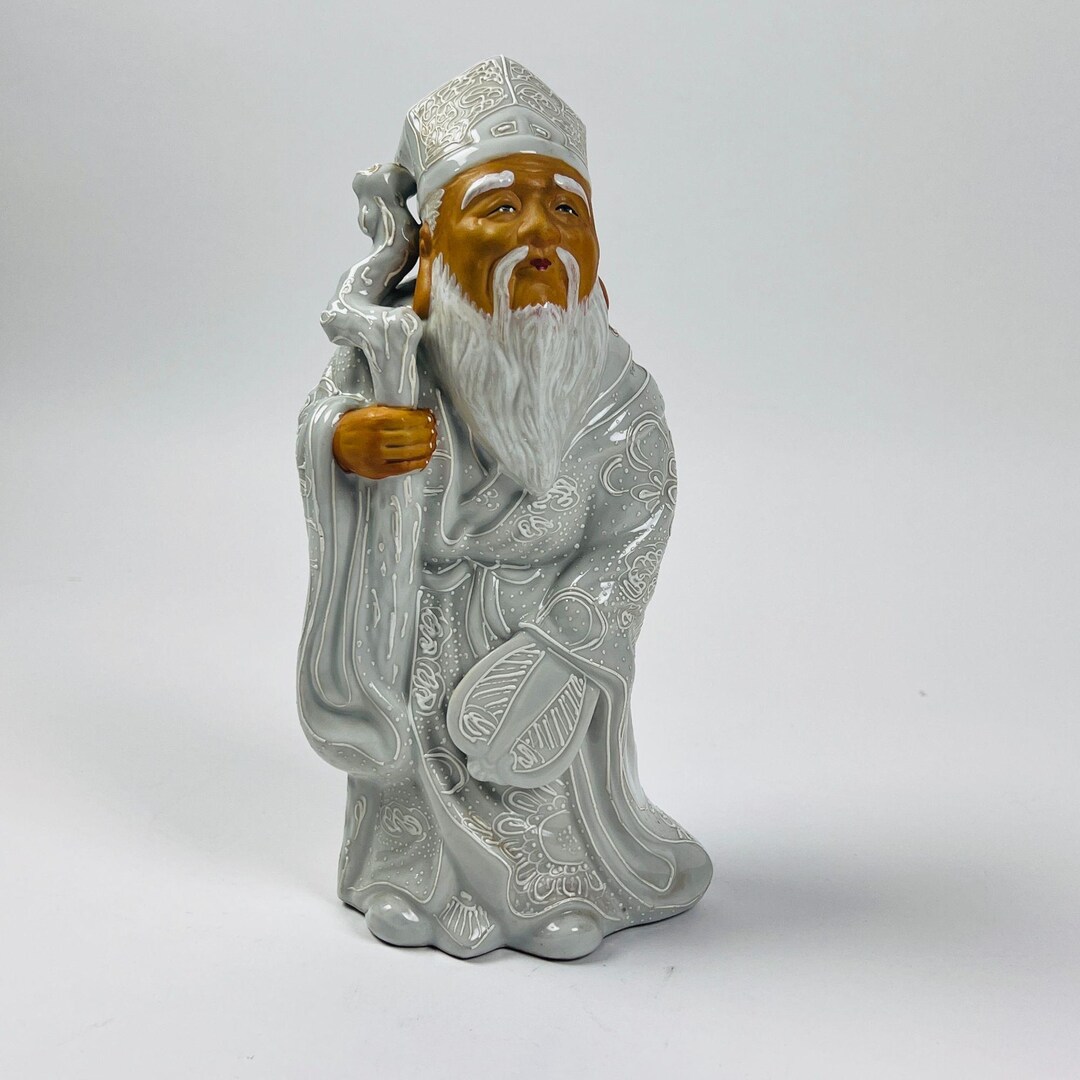 Vintage Chinese Wise Man Figurine,porcelain Asian Decor Statue,feng ...