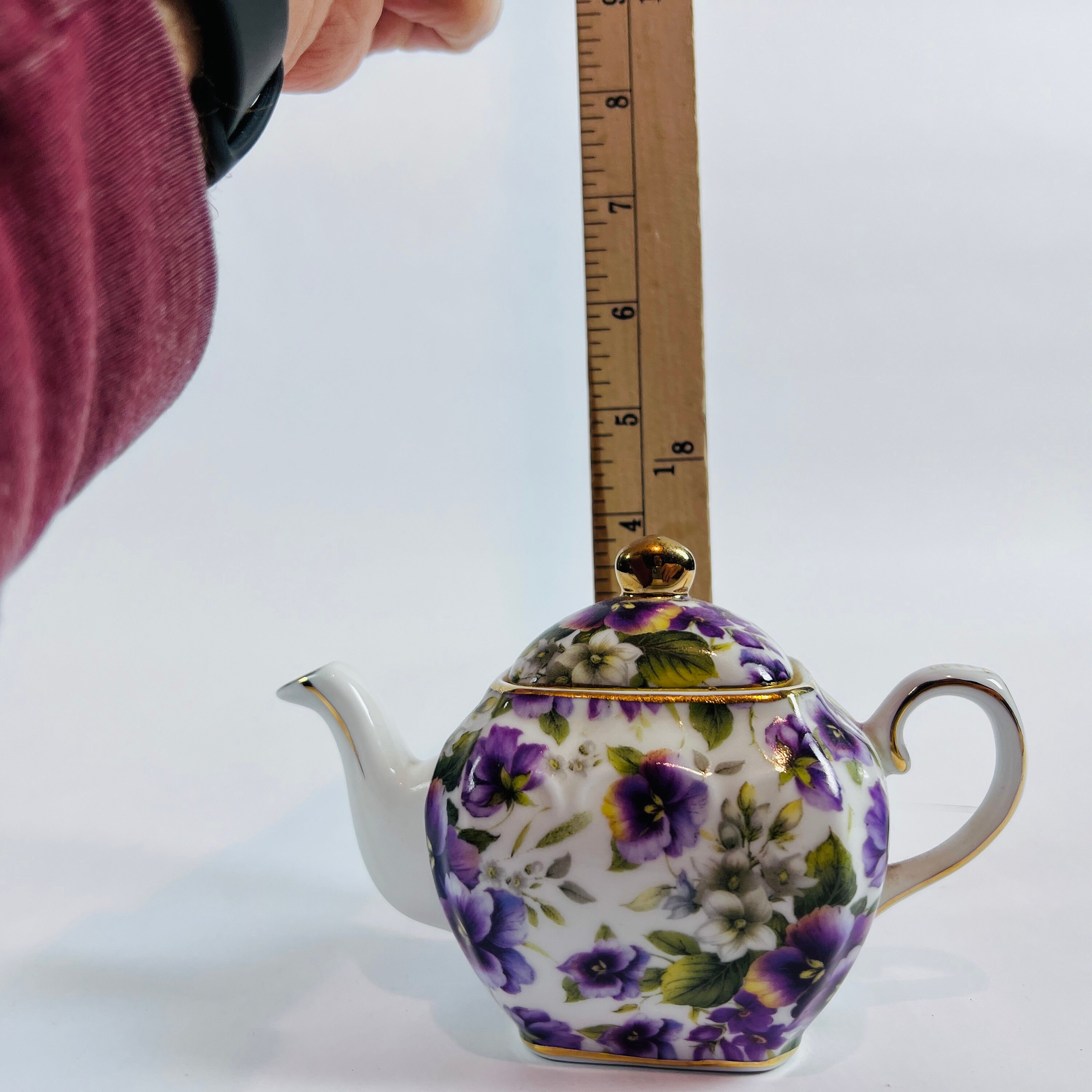 Vintage Asian Tea Pot Purple Flower Design Tea Pot W/ Lid - Etsy