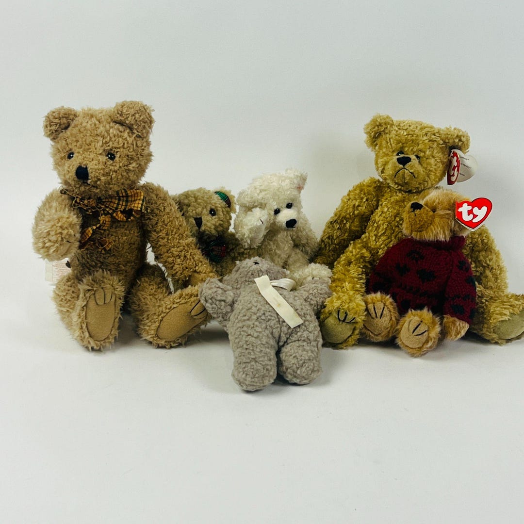 Vintage Lot of 6 TY & Other Teddy Bear Plush Collection - Etsy