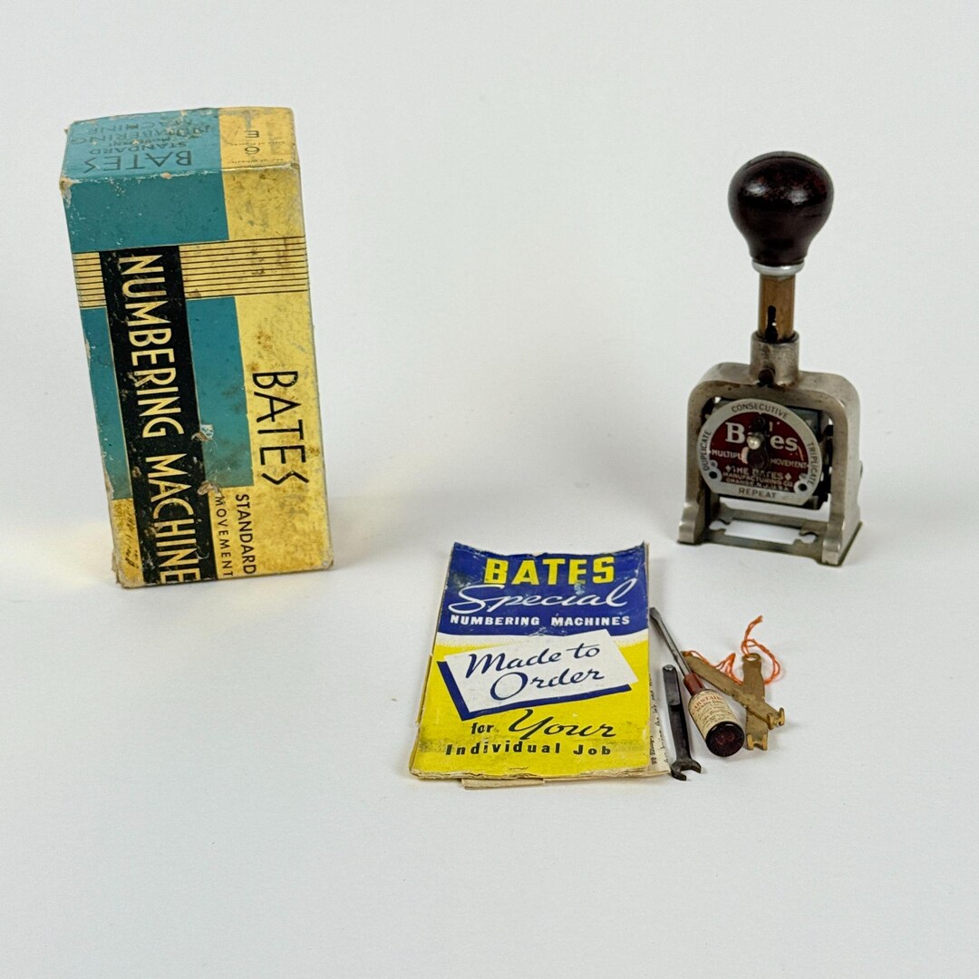 Vintage Bates Standard Numbering Manual Machine With Original Box ...