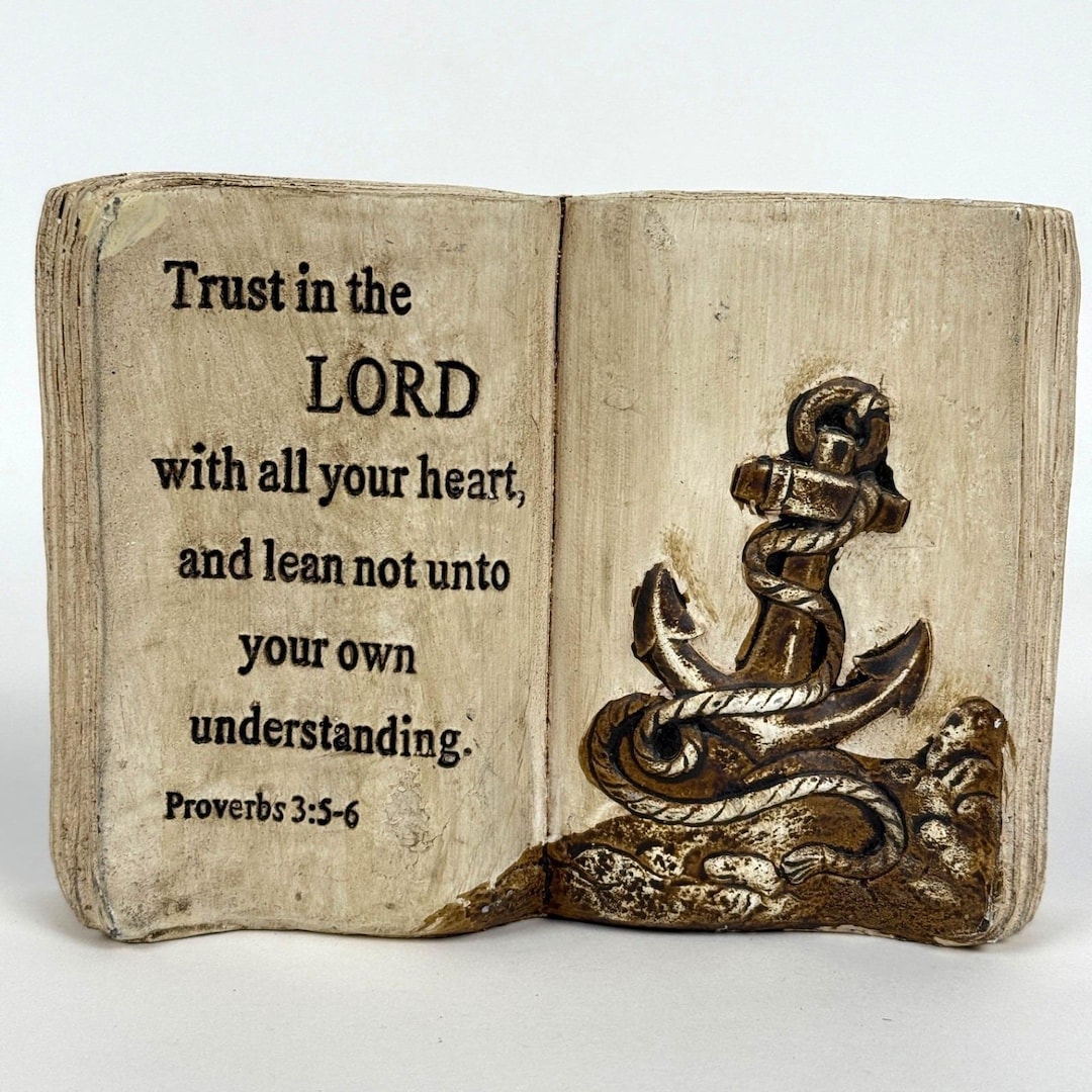 Vintage Open Bible Proverbs 3:5-6 Religious Figurine 7 in X 5 In - Etsy