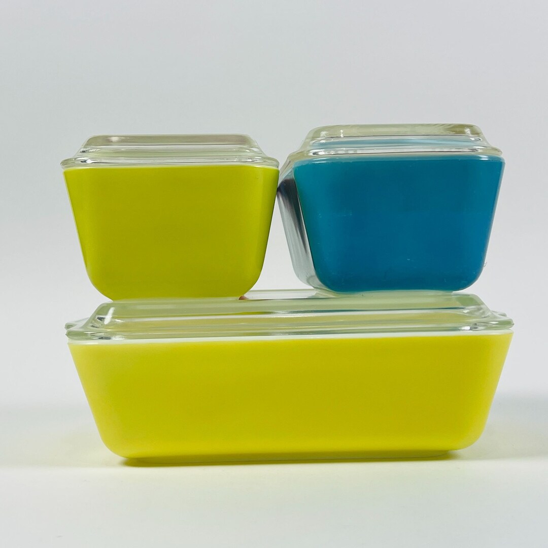Vintage Pyrex Primary Colors 8-pc Set of 4/2 Yellow/red/blue ...