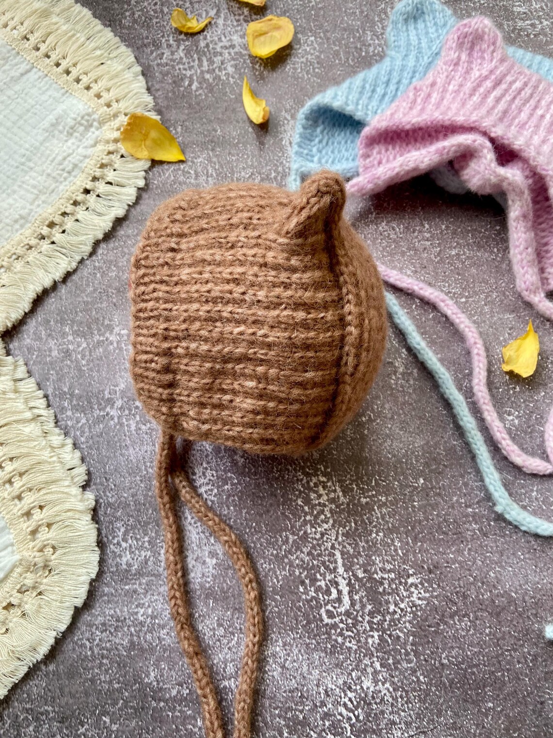 Bonnet Teddy, Knitting Pattern, Baby Bonnet Knitting Pattern, PDF ...