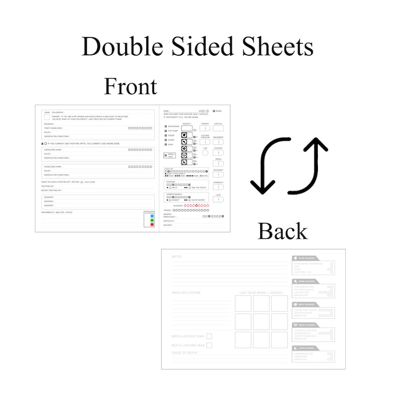 KDM 100 Survivor Sheets - Etsy