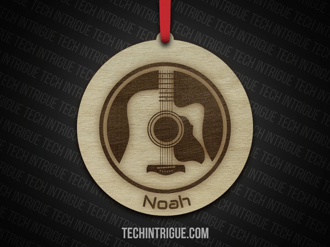 Personalized Laser Engraved Acoustic Guitar Ornament: Name ...