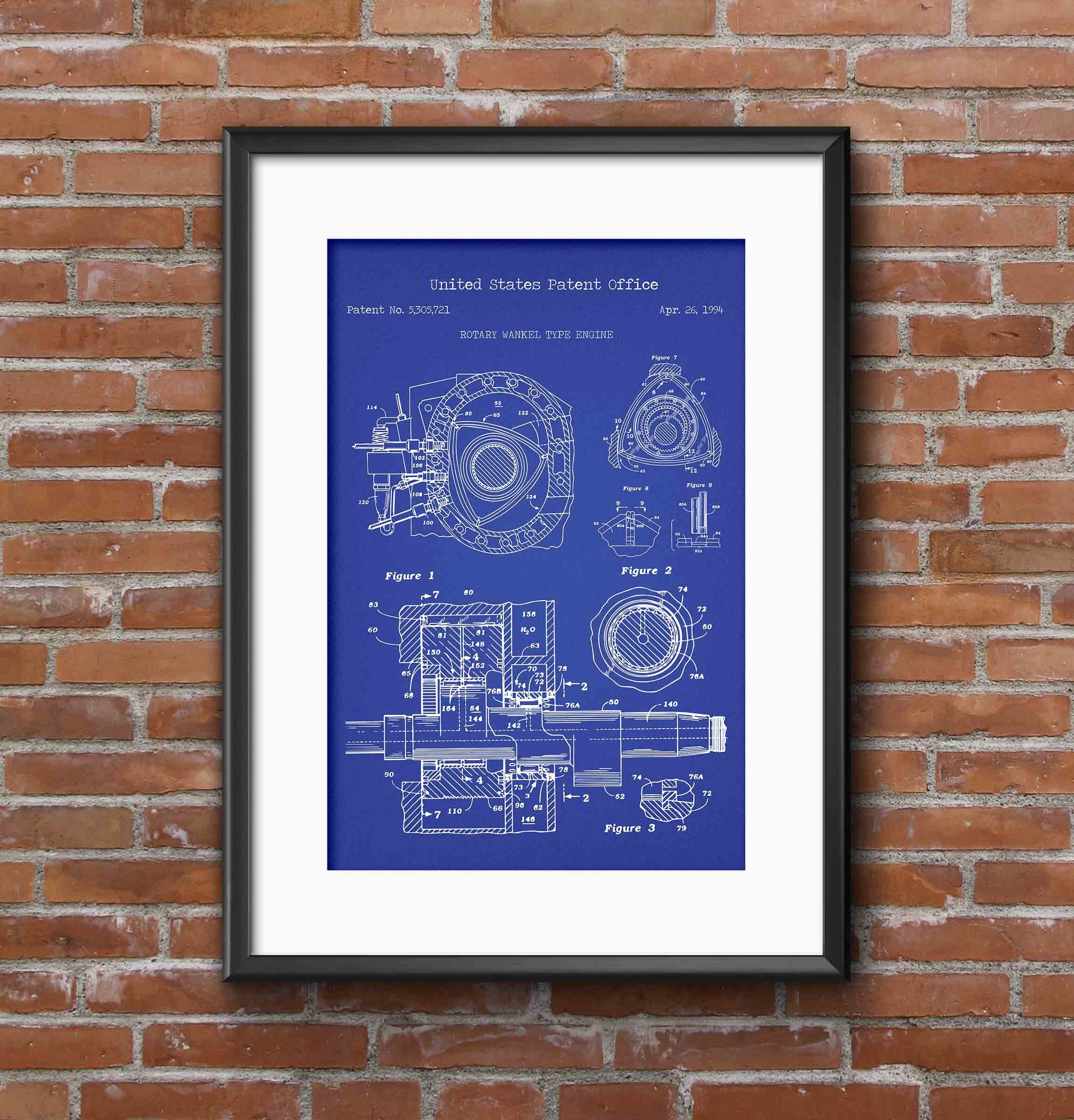 Rotary Wankel Type Engine Patent Art Drawing Image Engineer | Etsy